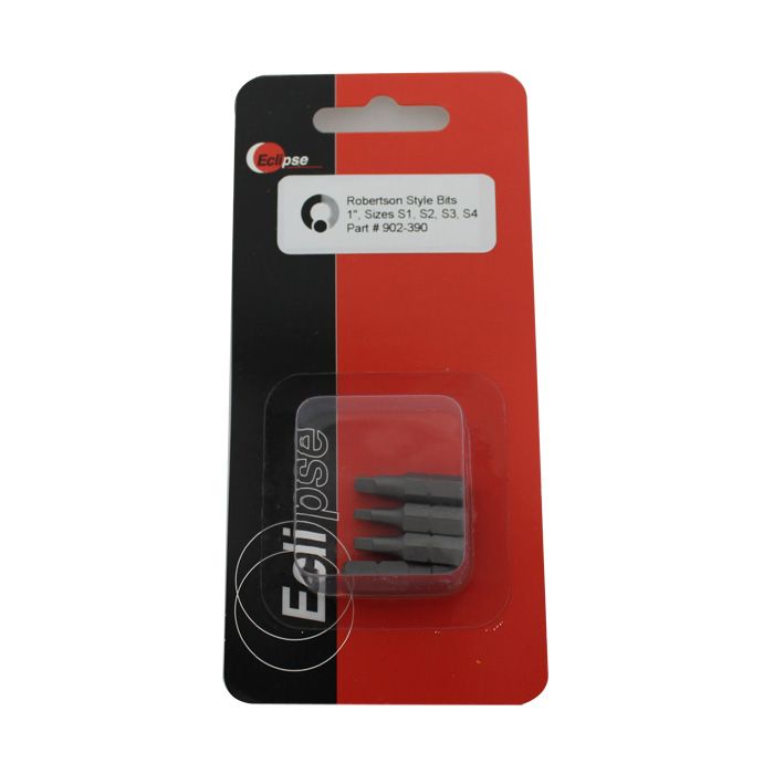 Eclipse Tools Pro'sKit 4 Pc Robertson Style 1" Insert Bit Set-Sizes: S1 ...