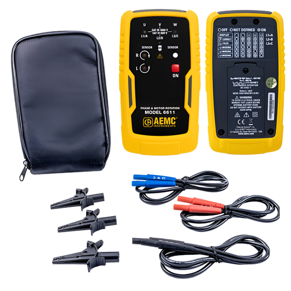 AEMC 6611 Phase & Motor Rotation Meter | Compact, Rugged & Accurate ...